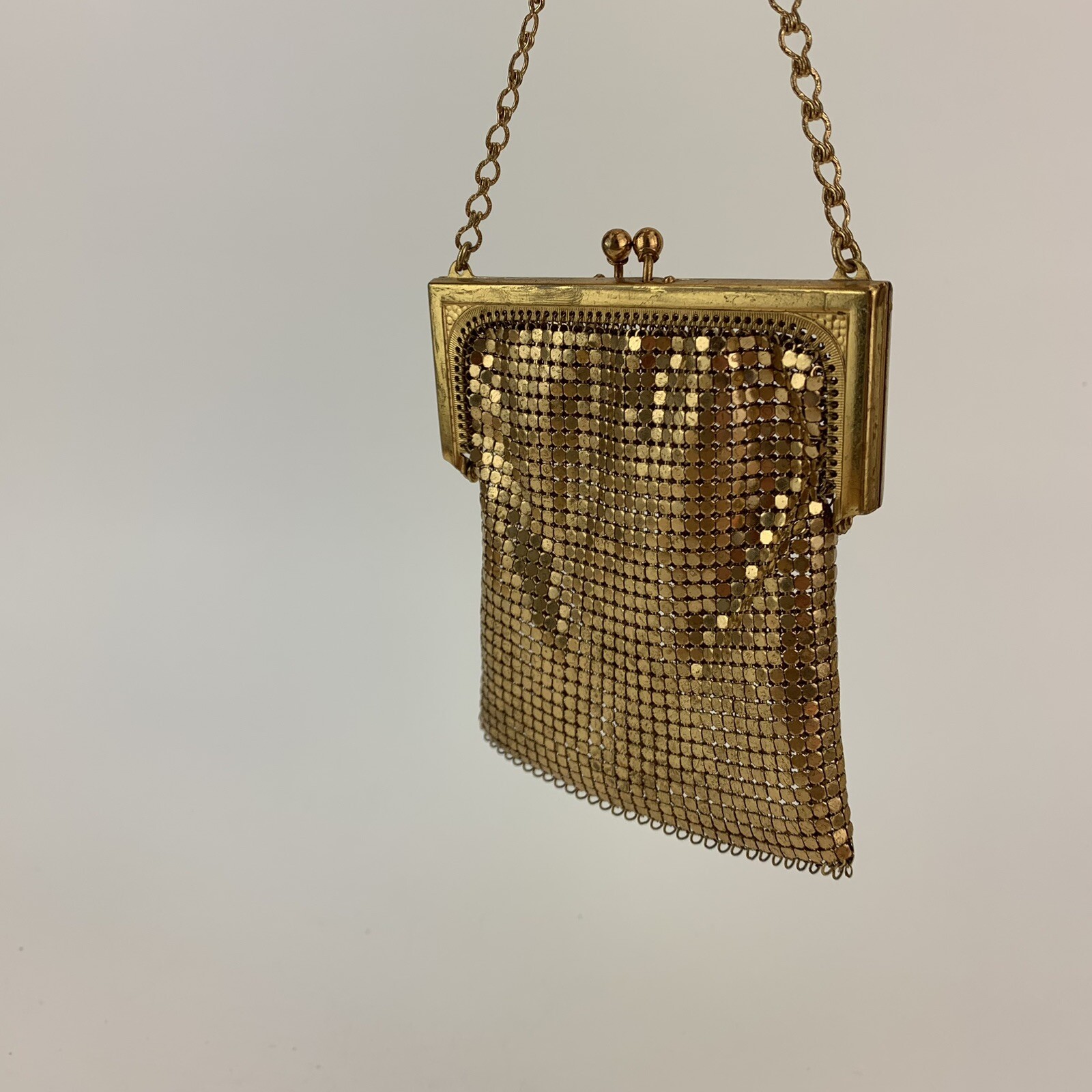 1920s Vintage Metal Mesh Change Purse Metallic Gold C… - Gem