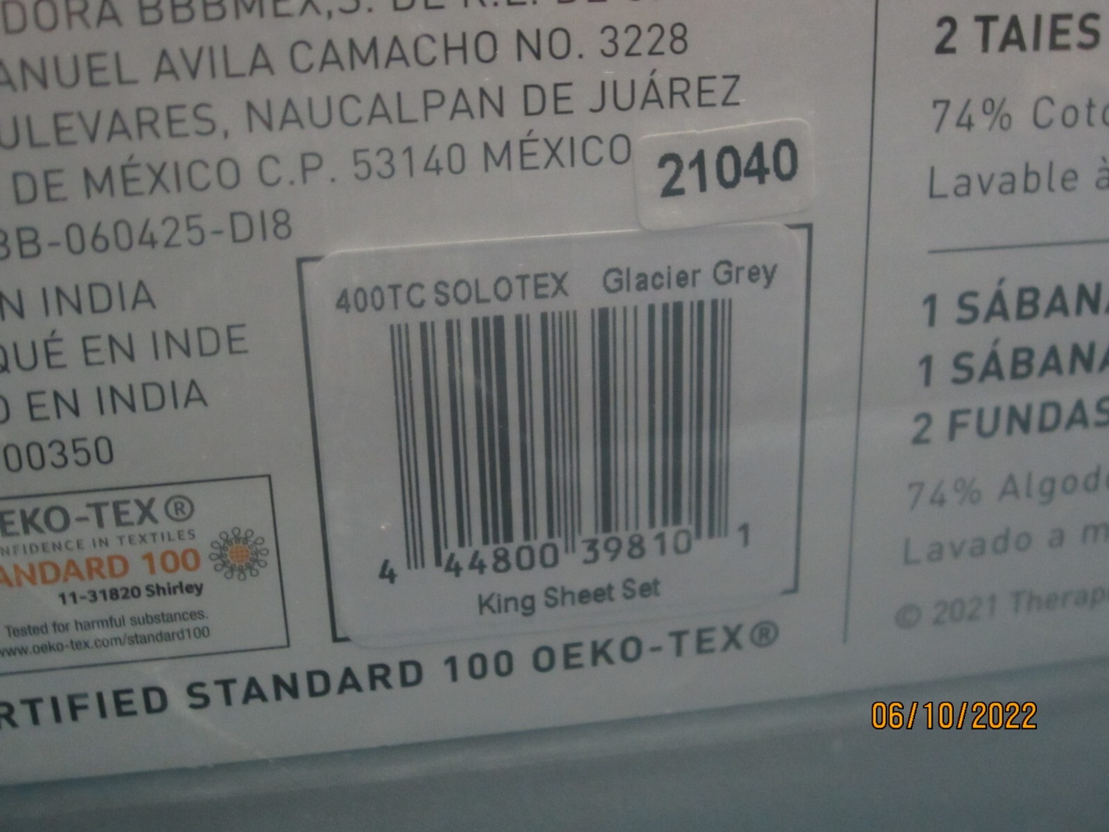 Therapedic Sleep Rx 400 Thread Count Solotex Cotton King Sheet Set ...