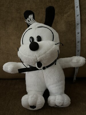 Rare HTF Little Bob Dog Cartoon Character White Black Dog Stuffed Plush ...