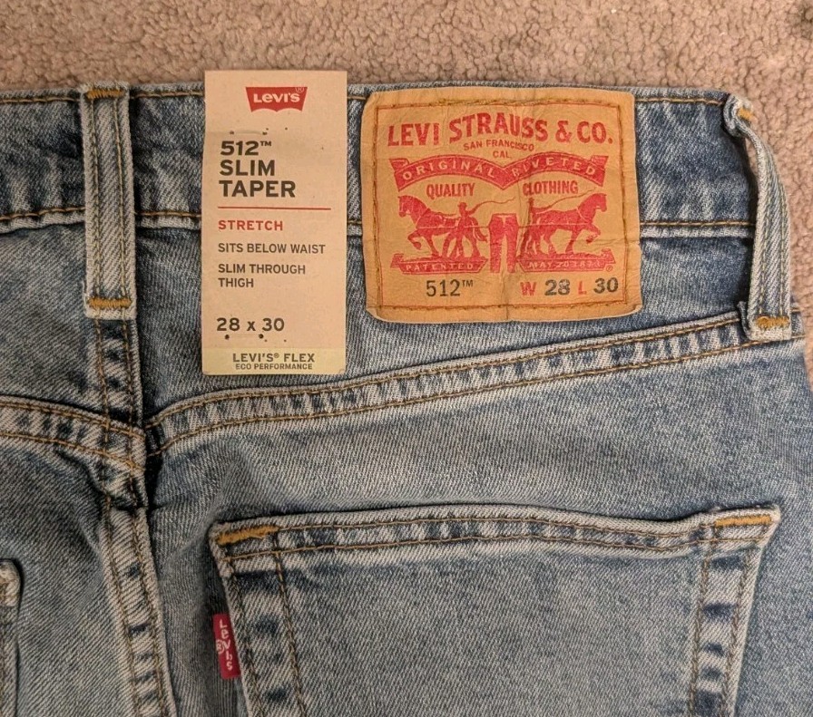 Levi's 512 Slim Taper Jeans WFlex Stretch Size 28X30 Tag NWT (Fits ...