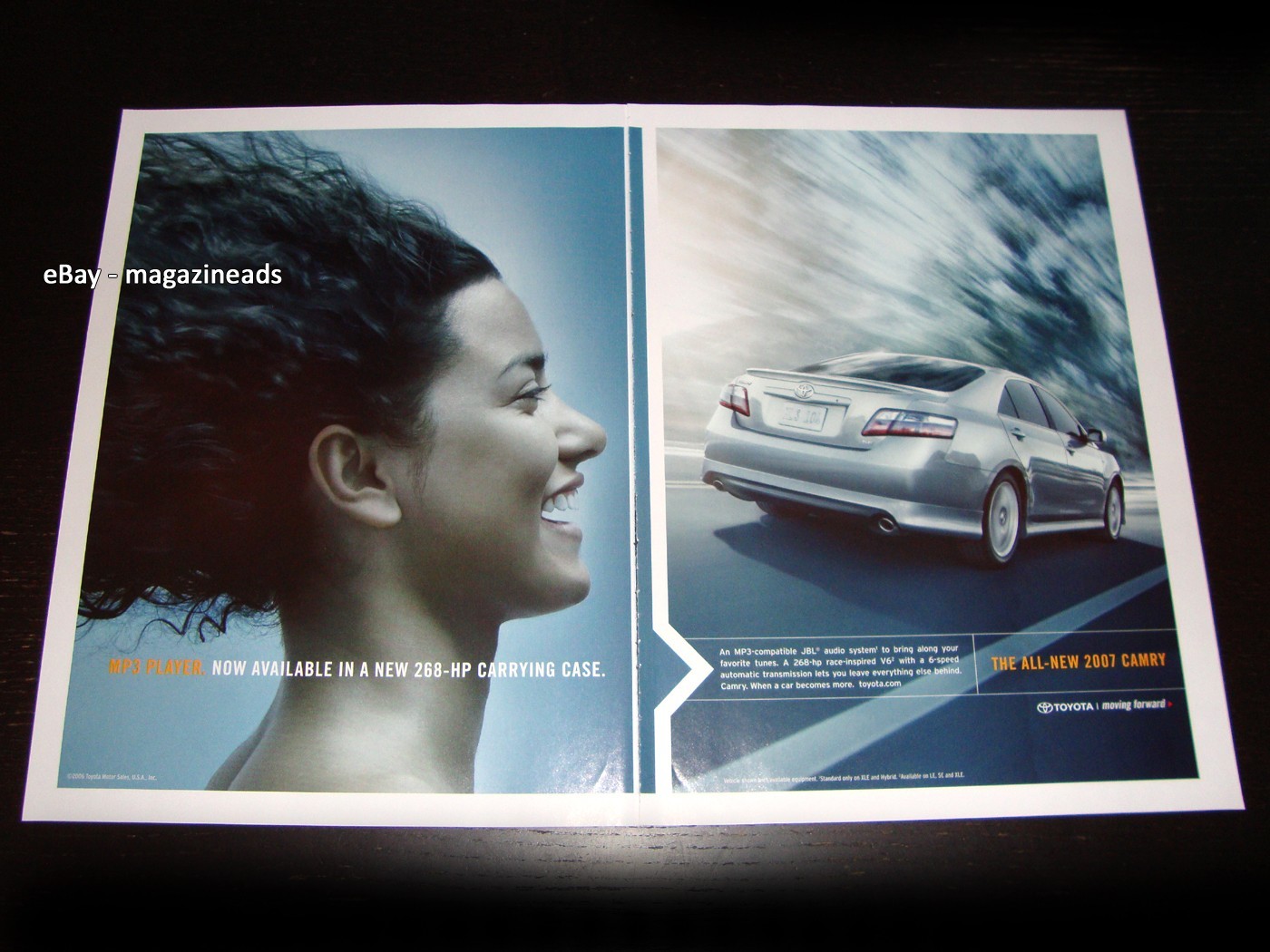 TOYOTA Camry 2-Page PRINT AD Spring 2006 pretty girl smiling 2007 Model ...