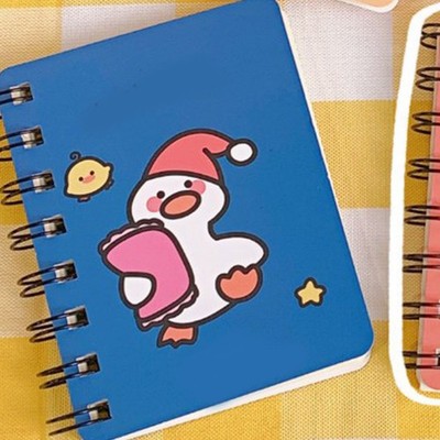 Mini Spiral Notebook Cute Duck Pattern Portable Pocket Notebook Work ...