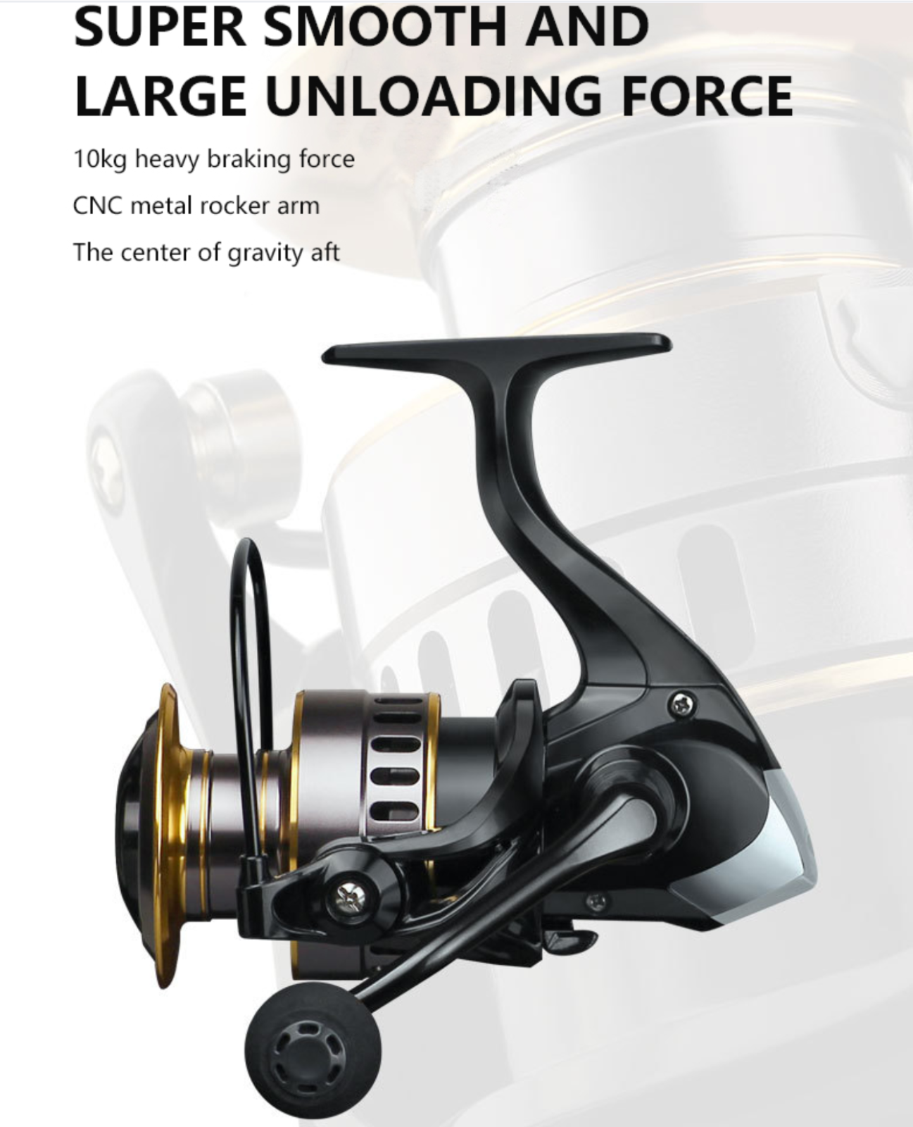 HE1000 Spinning Reel 5.2:1 Gear Ratio 22lb Max Drag w/ EVA Handle Great ...