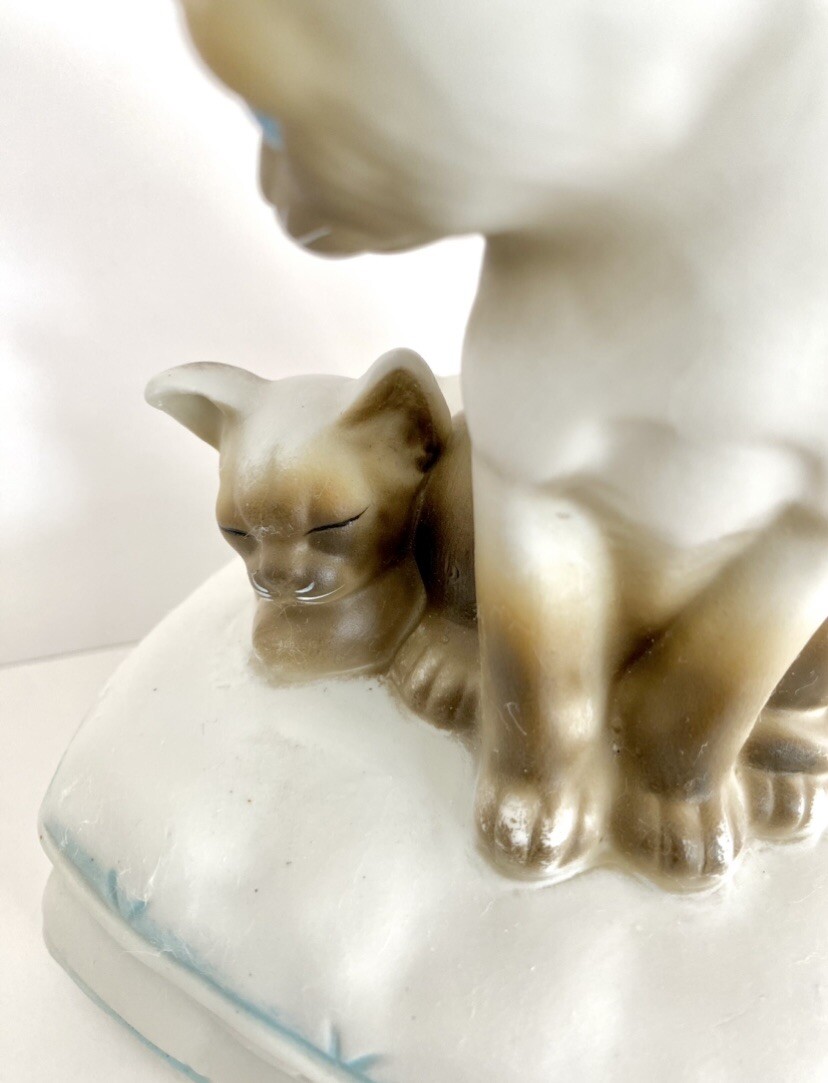 Vintage 1982 Mann Music Box Siamese Cat Kitten Plays -You Light Up My ...