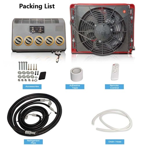 24V Truck Air Conditioner Split A/C Kit for Semi Trucks Bus RV Caravan ...