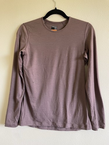 Icebreaker Merino Wool Base Layer Bodyfit Basics 200 Long Sleeve Mauve ...