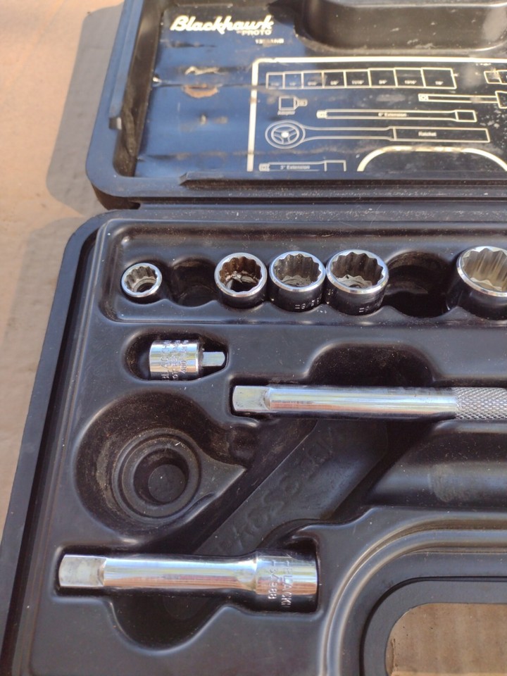 Used Blackhawk By Proto Socket Set Carry Case with some tools 1323ANB ...