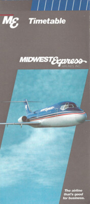 Midwest Express Airlines system timetable 12/1/85 [2103] Buy 4+ save 25 ...