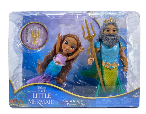 Disney The Little Mermaid Live Action Movie Ariel & King Triton 6" Doll ...
