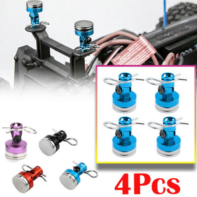 4x Magnetic Invisible Body Post Mount with R clips for 1/10 RC Car etc ...