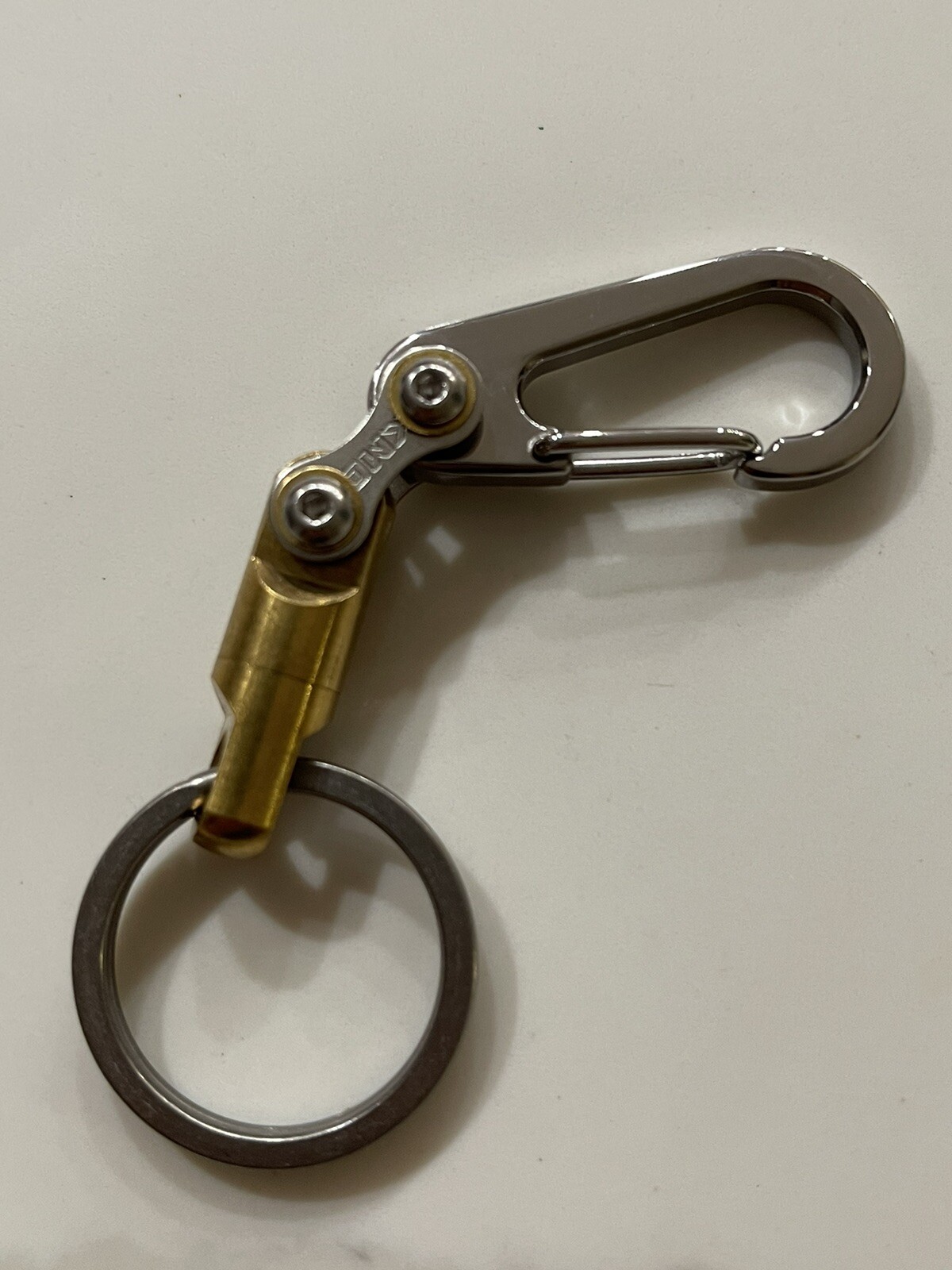 EDC Titanium Keychain, Key Ring, Carabiner w/Ti Split Ring & Brass ...