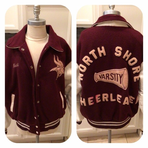 Vintage, Gorge, maroon Varsity Cheerleader Letterman, North Shore ...