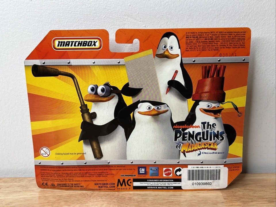 The Penguins Of Madagascar 2010 5-Pack Matchbox Cars Jeep Trucks Hummer ...