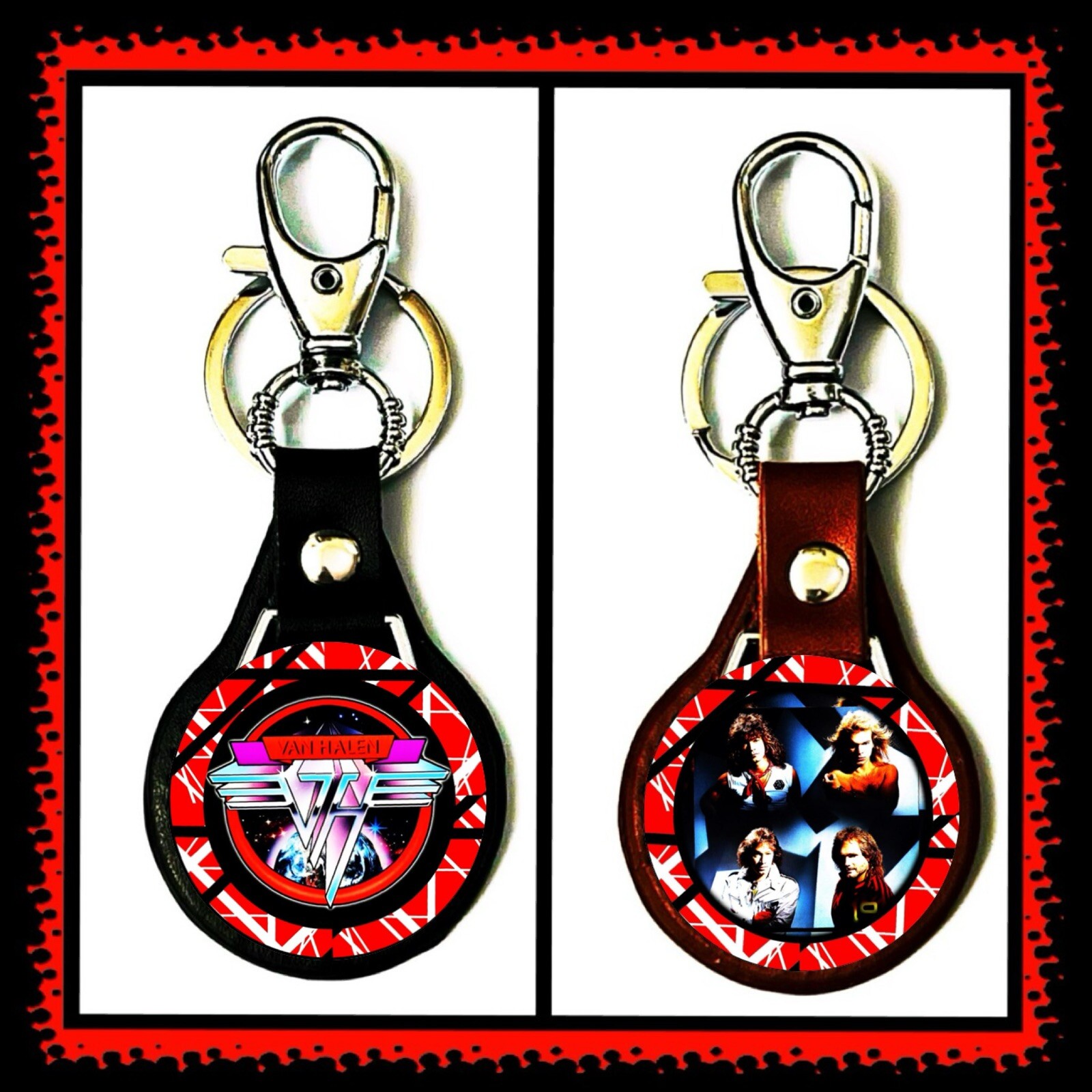 VAN HALEN Van Halen 🎸 LEATHER KEYCHAINS🇺🇸LOT OF TWO | eBay