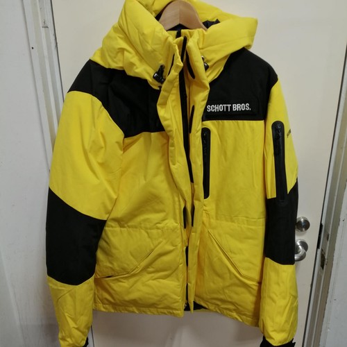 Schott Bk Yel/L Hoodie Down Jacket Mens Black Yellow Large | eBay Australia
