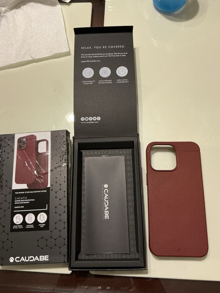 Caudabe Sheath iPhone 15 Pro Max (GARNET RED), 6.7” | eBay