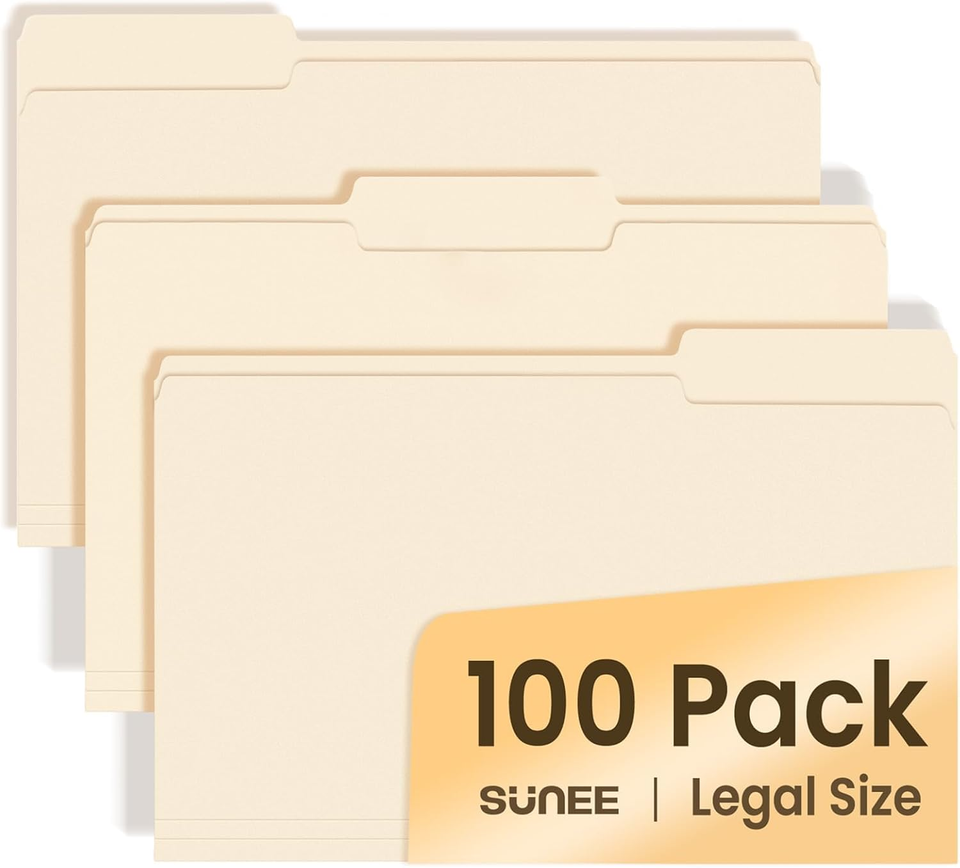 Manilla Folders Legal Size (14 X 8.5 Inches),100 per Box, Durable Paper ...
