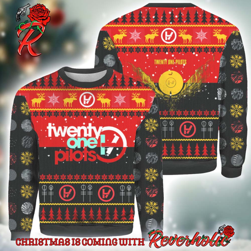 Twenty One Pilot Big Logo Reindeer Xmas Gift For Fans Ugly Christmas ...