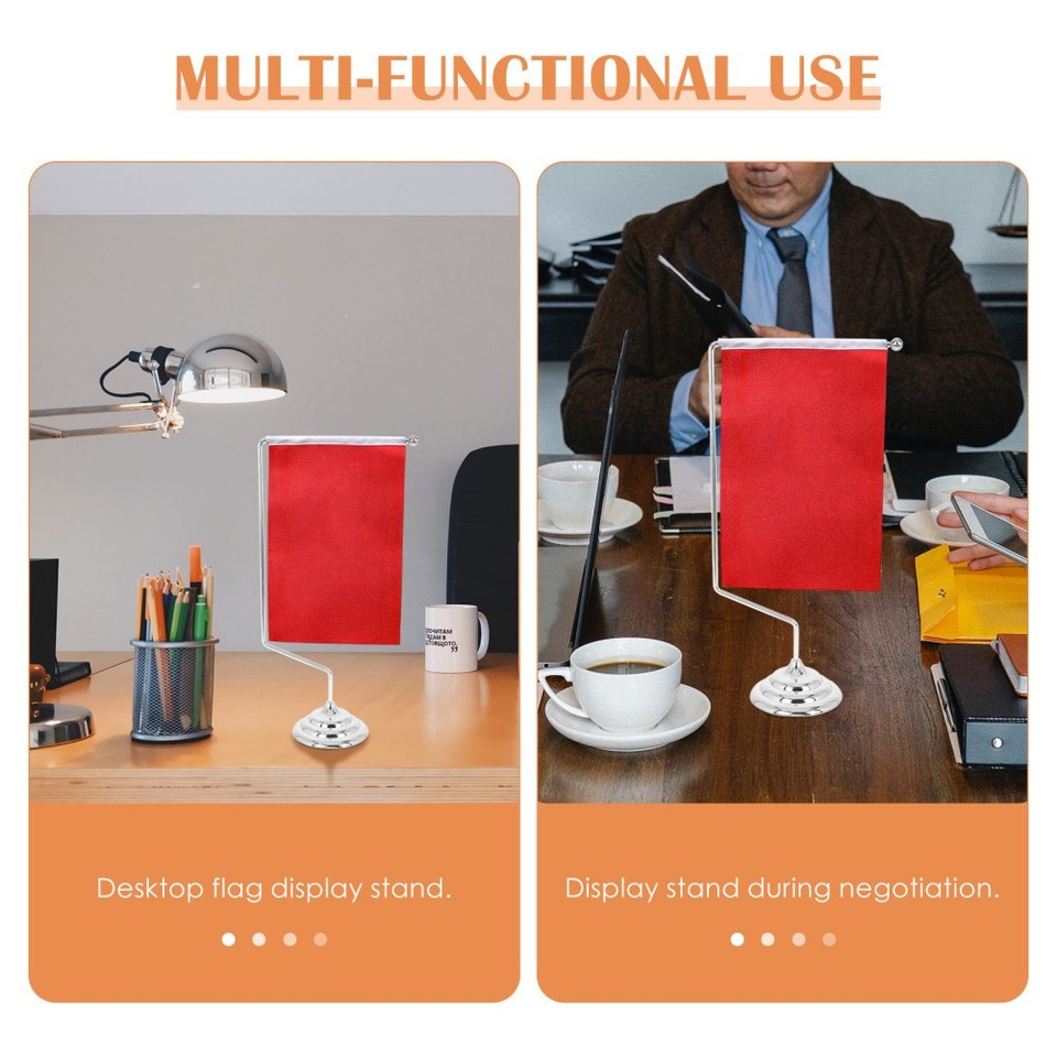 Counter Top Flag Holder Solid Core Stand with Hook Desktop Accessories ...