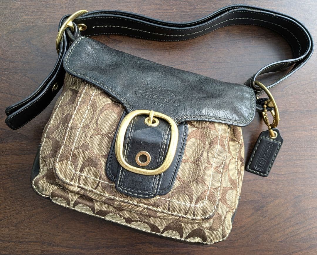 COACH Soho Signature Leather One Shoulder Bag Red Bur… - Gem