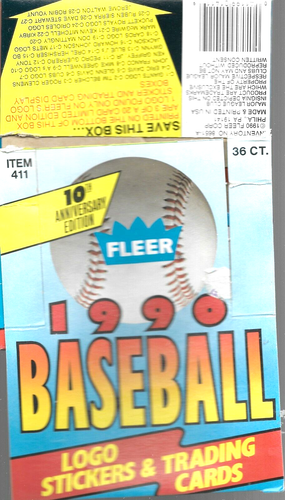 1990 Fleer EMPTY Display 36 CT Box Tony Gwynn Kevin Mitchell Tim ...