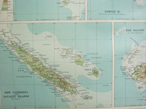 1921 LARGE MAP ISLANDS OF OCEANIA HAWAIIAN ISLANDS SAMOAN FIJI COOK NEW ...