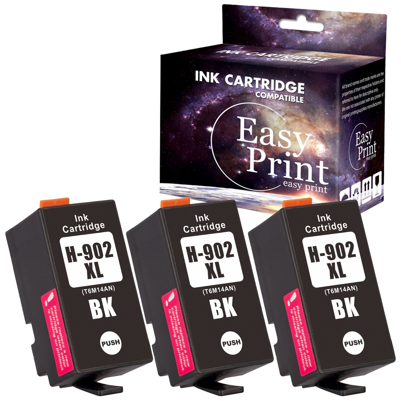 3PK 902XL Black Ink Cartridge for OfficeJet Pro 6975 6976 6979 Printer ...