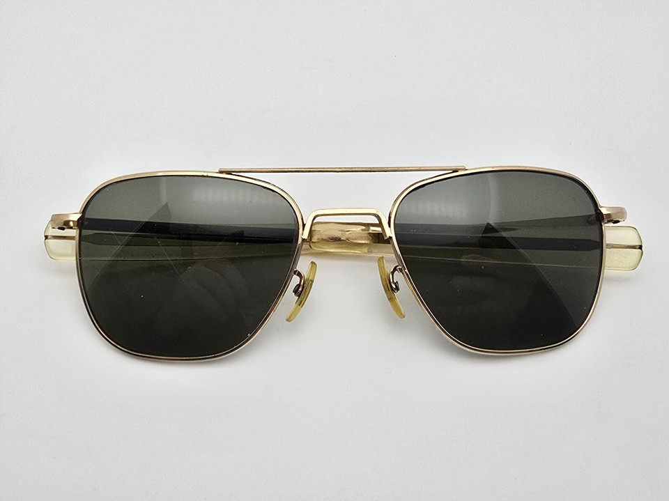 American Optical AO HGU-4/P Gold Grey Lens Aviator Military Sunglasses ...