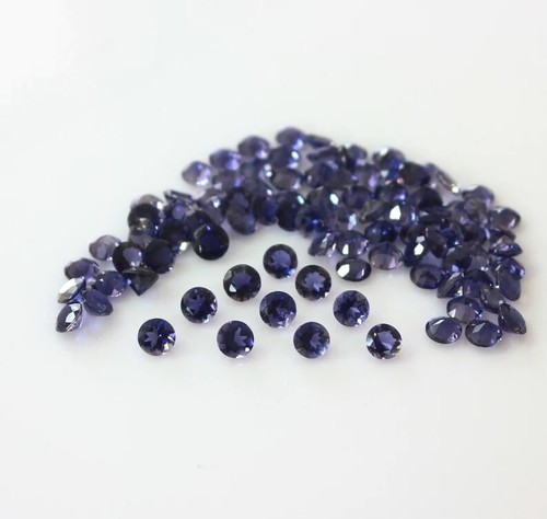 20 Pcs Natural Iolite 4mm Round Calibrated Faceted Cut Loose Gemstone ...