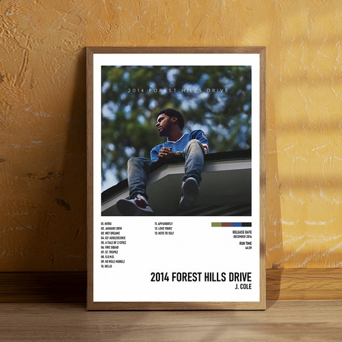 2014 Forest Hills Drive J. Cole Album Poster Custom Canvas Print Muisc ...