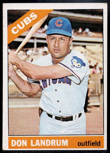 1966 Topps Baseball Card #43 Don Landrum No Buttons Variant Chicago ...