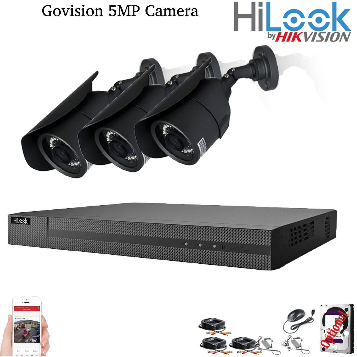 Hikvision 5MP CCTV SYSTEM KIT HOME OUTDOOR SECURITY CAMERA DVR WITH HARD DRIVE | eBay
