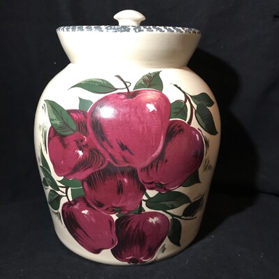 1998 Home & Garden Party Apples XL Canister, Cookie Jar, Pet Treat ...