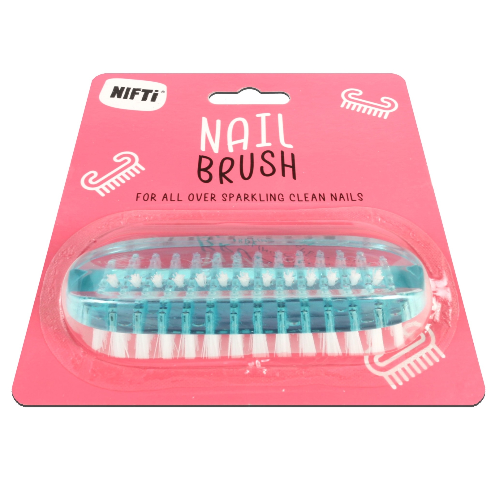 NAIL BRUSH Blue Plastic Manicure Fingernails Toenails Bristles Cleaning ...