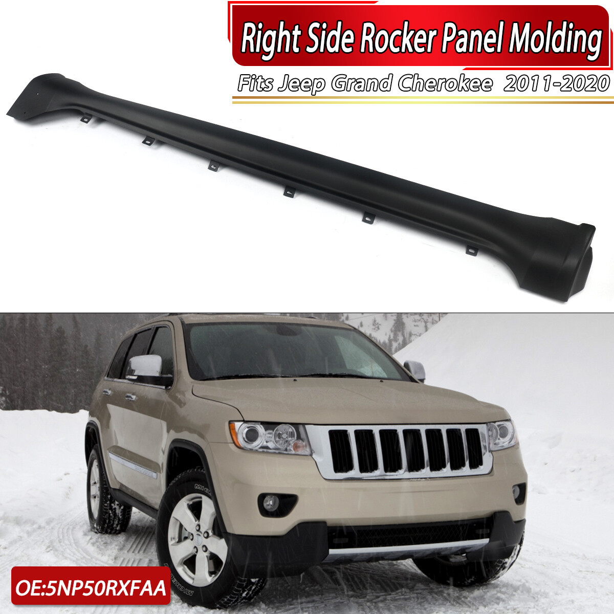 FOR 2014-2021 JEEP GRAND CHEROKEE RIGHT SIDE ROCKER MOLDING PANEL ...