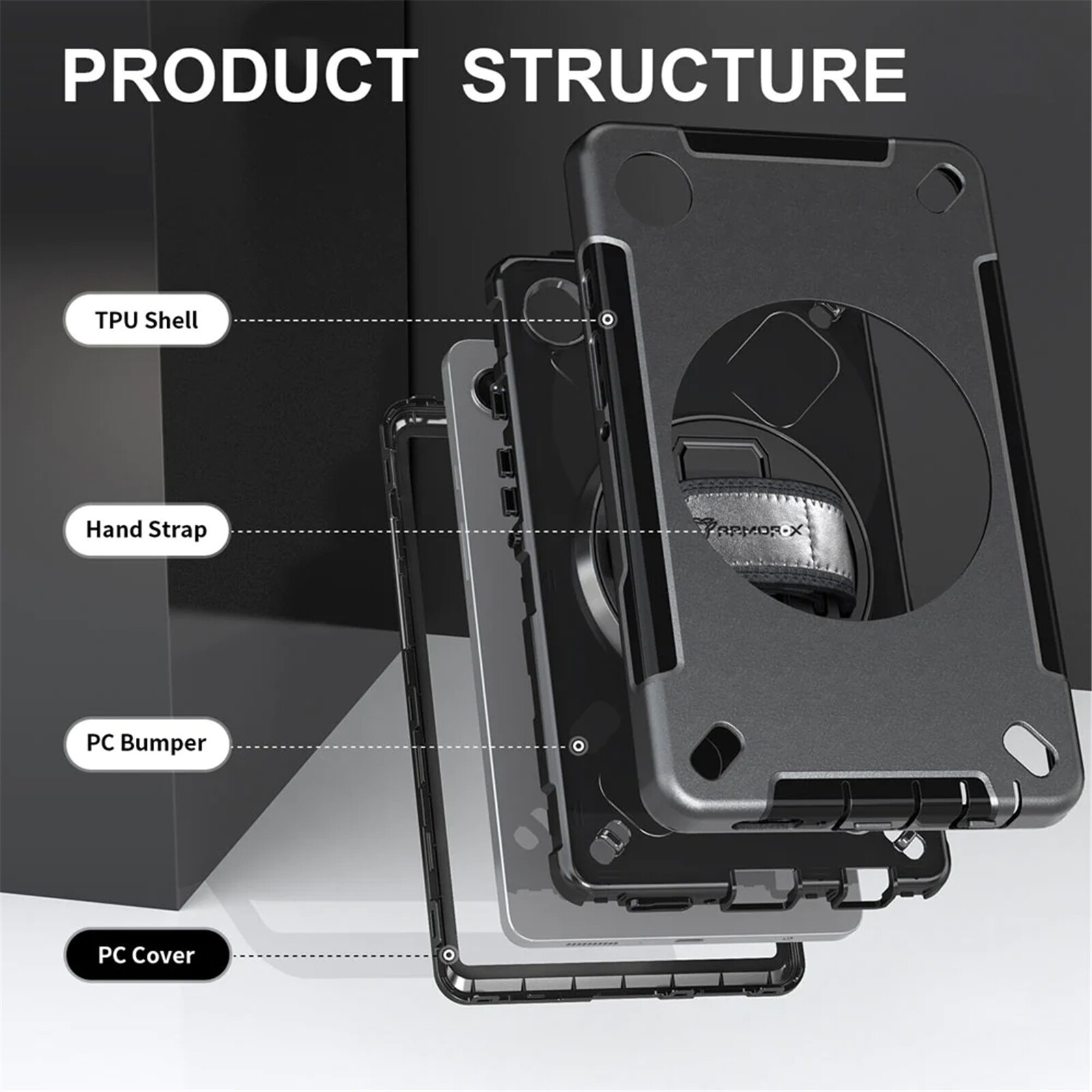 Armor-X (RIN Series) RainProof Military Grade Rugged Tablet Case With ...
