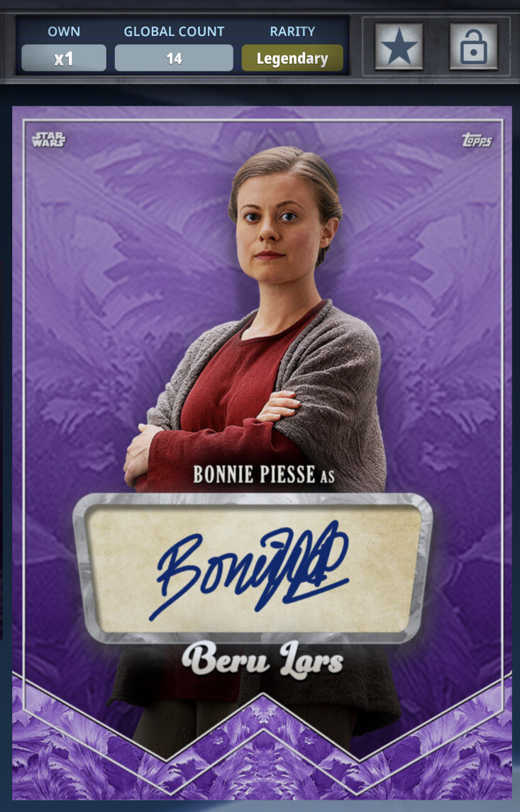 Topps Women Of Star Wars Card Trader WOSW BERU LARS Legendary Purple ...