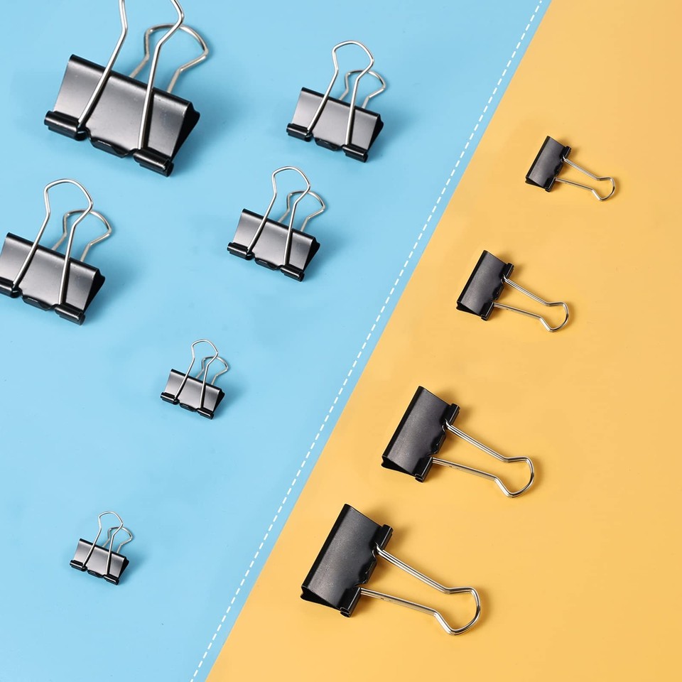 208 PCS Binder Clips Paper Clamps Assorted Sizes, Metal Paper Binder ...