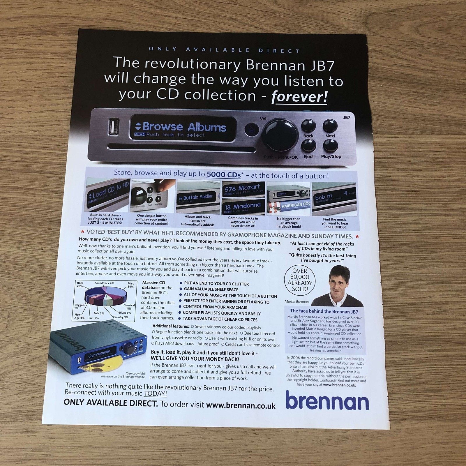 GRAM64 MAGAZINE ADVERT 11X8 REVOLUTIONARY BRENNAN JB7 CD PLAYER | eBay