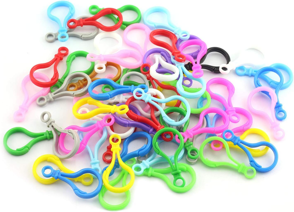 100PCS Plastic Lobster Clasps Trigger Clip Snap Hooks Key Chain Clasp ...