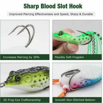2/5 Frog Toad Fishing Lures Soft Plastic Baits Lure Hook Bait Top water ...