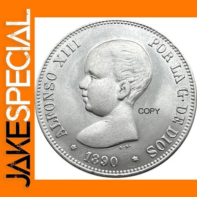 Spain 1890 MP 5 Pesetas Commemorative Coin | eBay