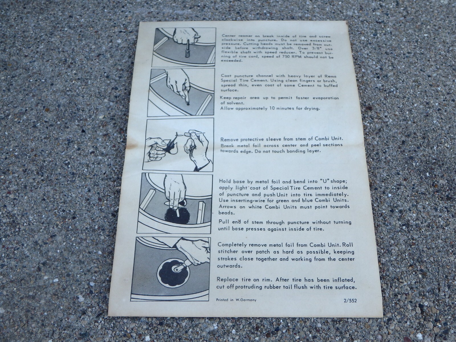 REMA TIP TOP COMBI REPAIR UNIT TIRE REPAIR TOOL KIT INSTRUCTIONS West ...