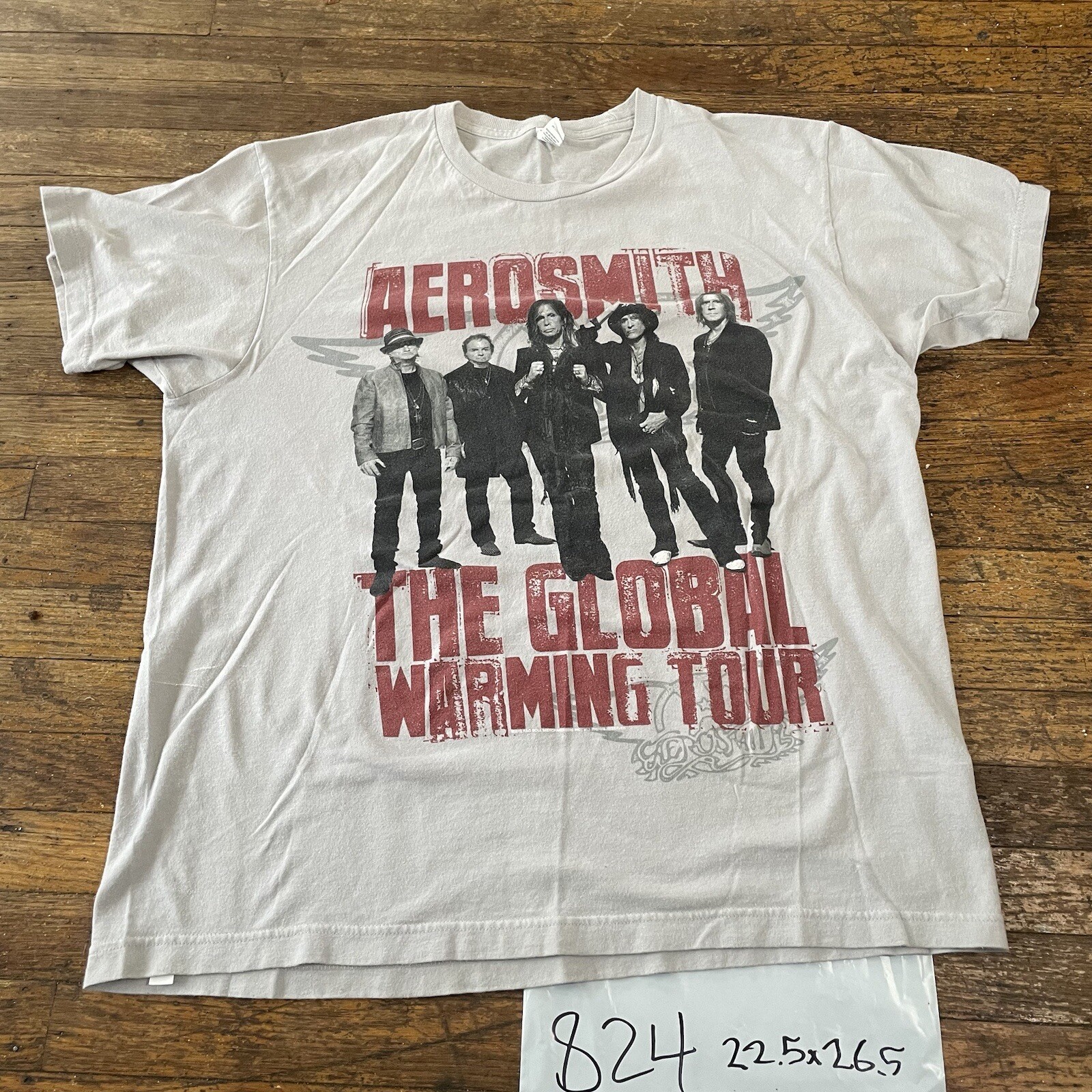 Y2K Aerosmith The Global Warming Tour T Shirt Size La… - Gem