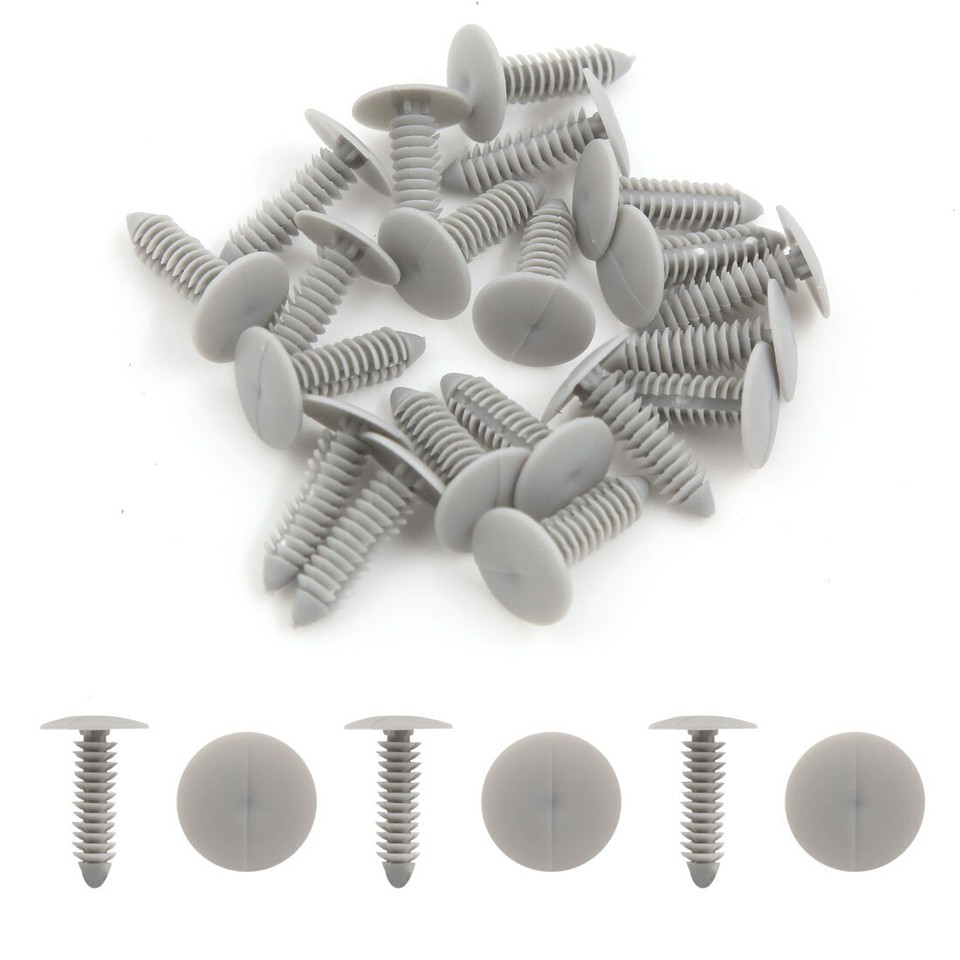 Universal 7mm Gray Plastic Trim Rivets Buckle Fastener Clips 20PCS for ...