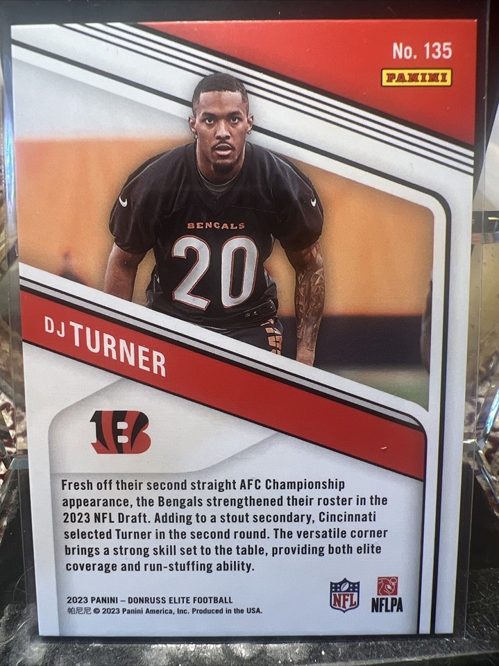DJ Turner 2023 Elite Rookie Silver /999 RC Sp Bengals #135 | eBay