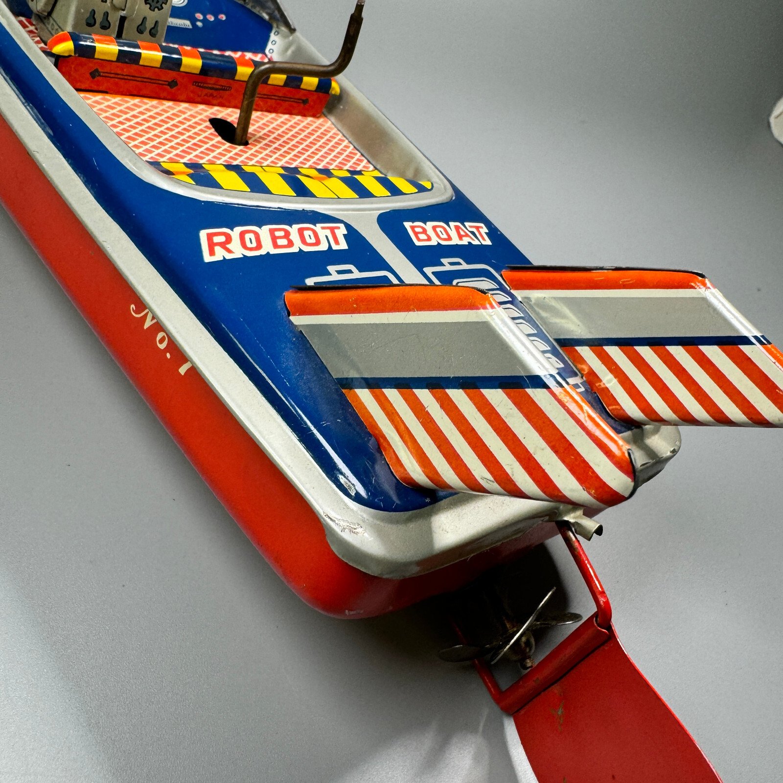 Rare Vintage Marusan Tin Litho Robot Boat / Speed Boat No. 7 Working | eBay