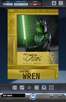 Topps Star Wars Card Trader 2025 Character COTM Sabine Wren Signature ...