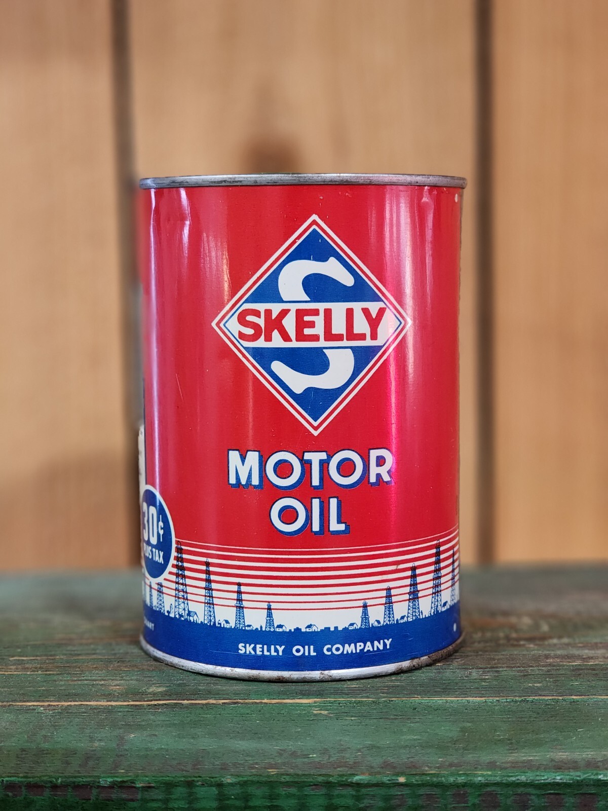 O Vintage Original Skelly Motor Oil Can Quart 1 Qt 30 Cent Pricer | eBay