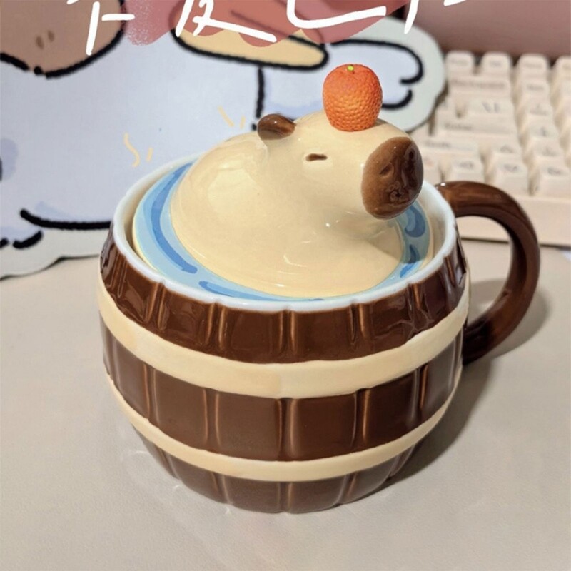 Ceramic Capybara Mug Dringking Cup Cute Milk Cups Travel Mug Cup Easy ...